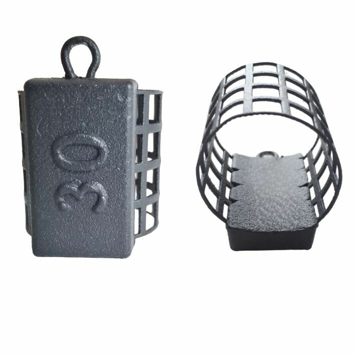 2 Кормушки круглые фидерные наперсток для зимней и летней рыбалки. 30 гр. Черные.