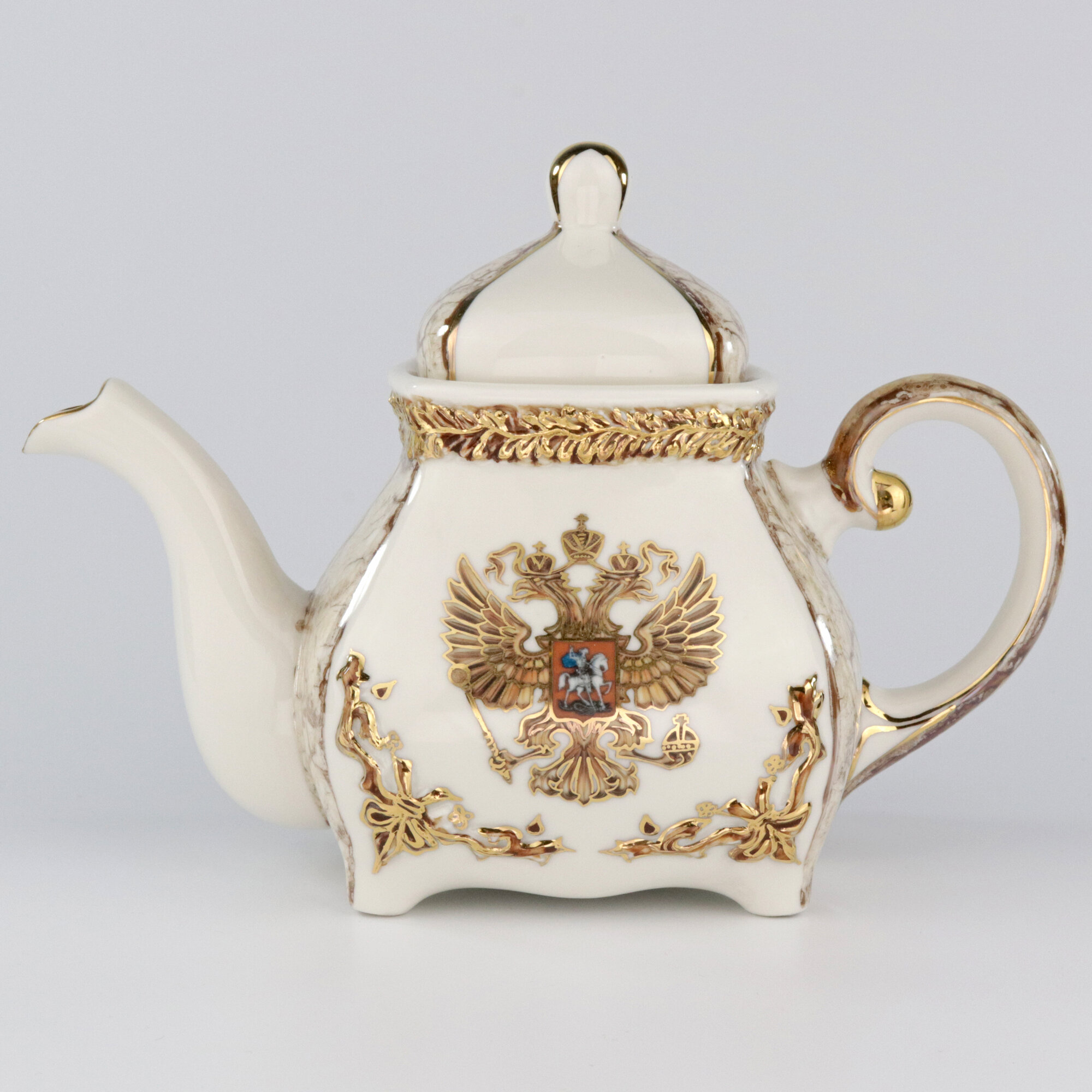 Чайник заварочный фарфоровый "С гербом России. Двуглавый орёл" 810 мл