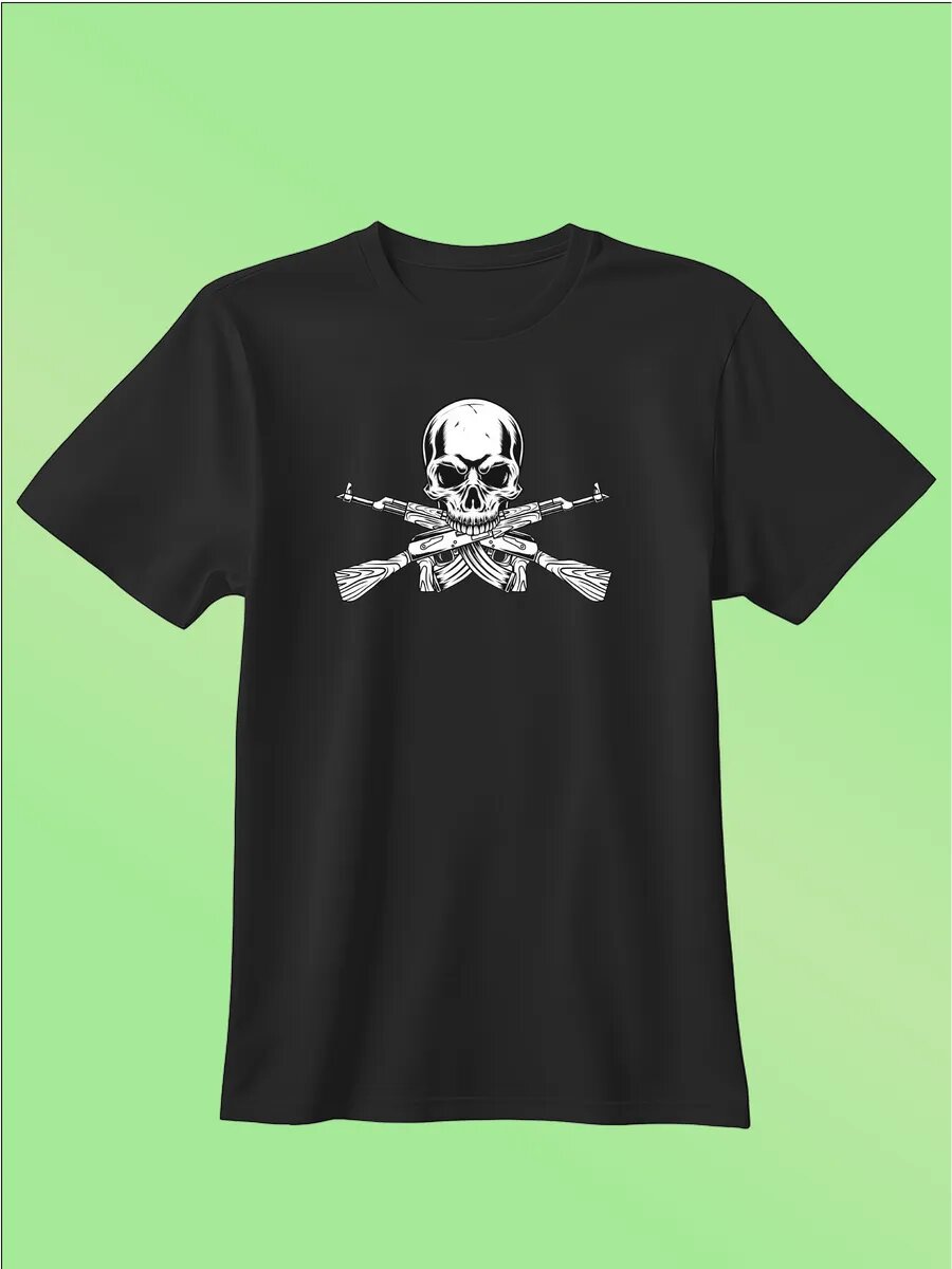 Футболка череп с автоматами