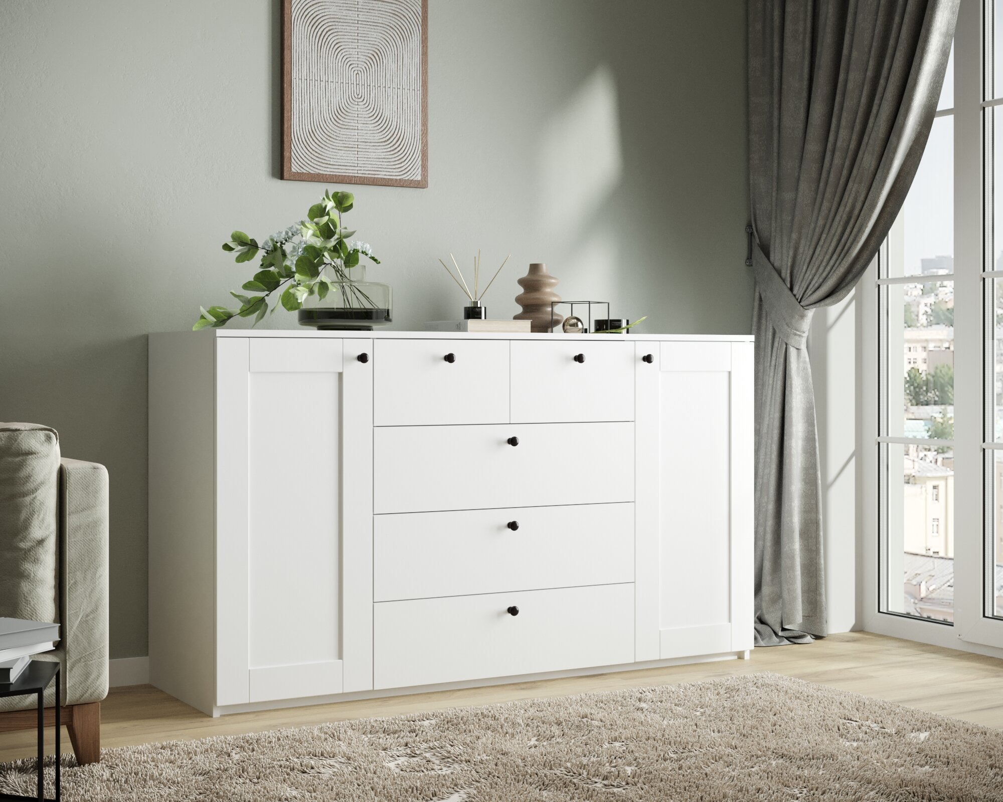 Комод для вещей с выдвижными ящиками Мебель на Руси "Софти 8" 156х90х50, белый / белый матовый