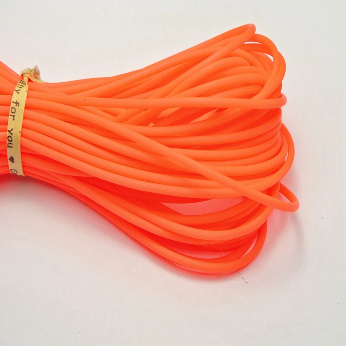 Желтый резиновый шнур для бижутерии 10 м Оранжевый, Neon Orange