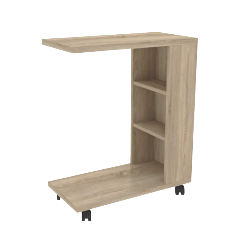 Столик Mebelson "Мальта", прикроватный, в гостиную на колёсиках, ЛДСП, цвет дуб сонома