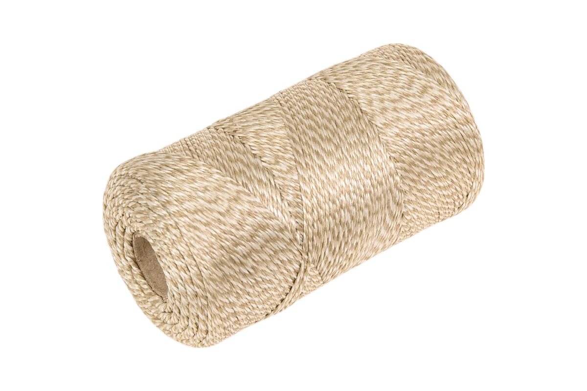 TruEnergy Полиэфирная крученая нить 1 мм двухцветная белый/бежевый на бобине 500 м