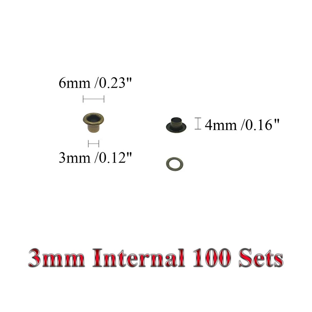 Бронзовые медные люверсы 3-30 мм 3mm ID 100 sets