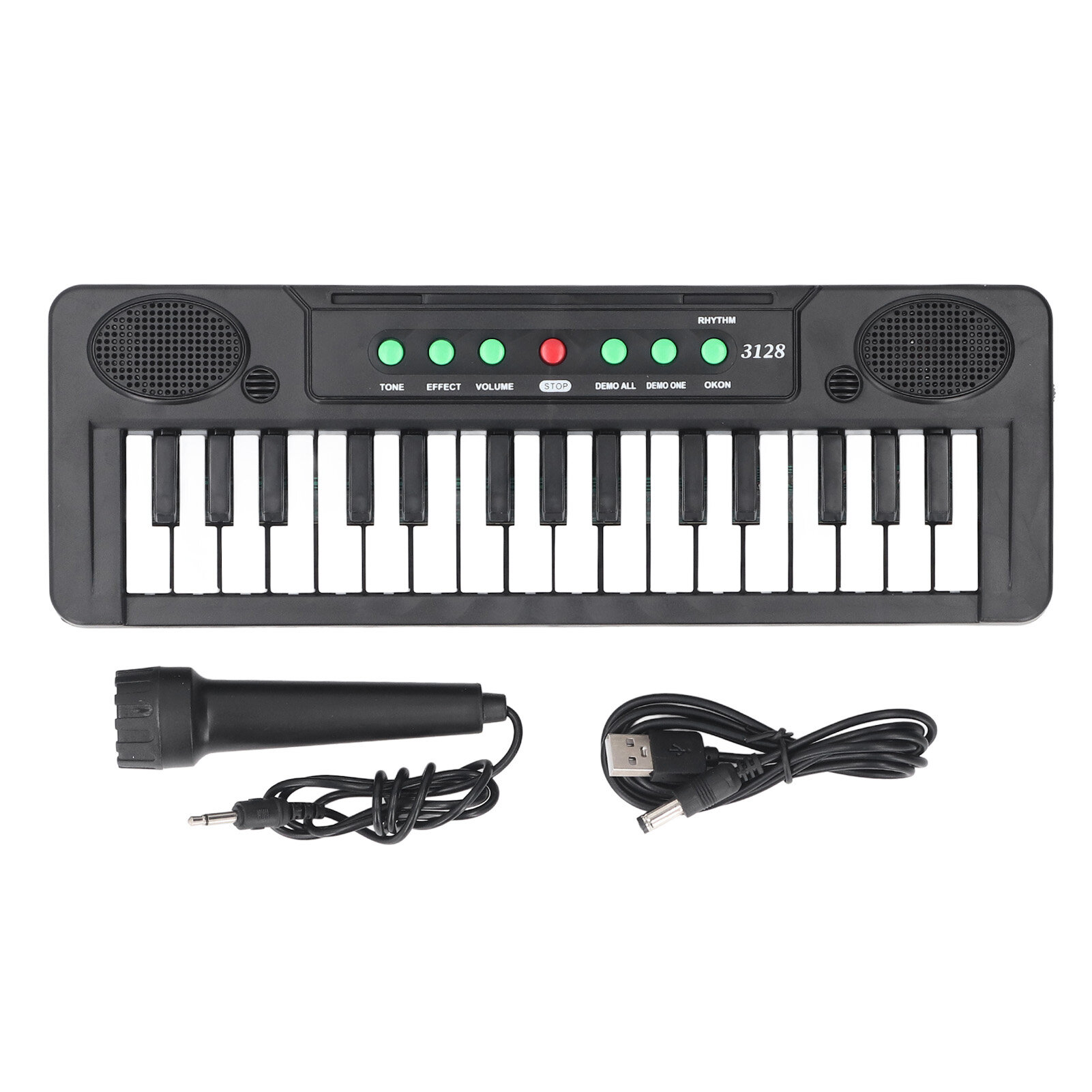 31-клавишное электронное пианино для детей, два режима питания, демонстрационные песни, ритмические звуковые эффекты, регулировка громкости, детская клавиатура с микрофоном.