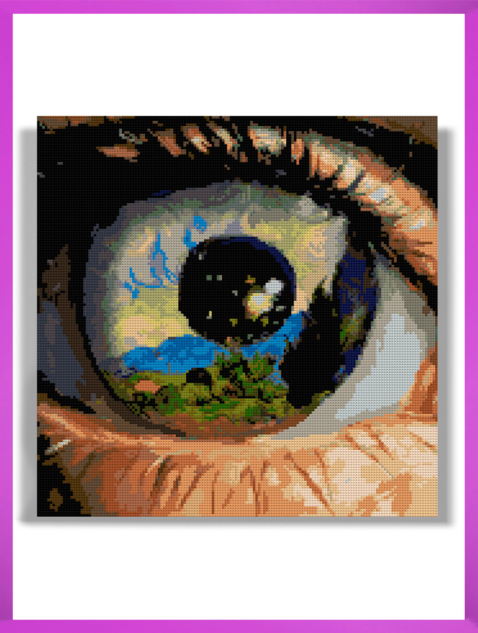 Алмазная мозаика на подрамнике - вышивка В глазах Ван Гог Girl 40 х 40 см