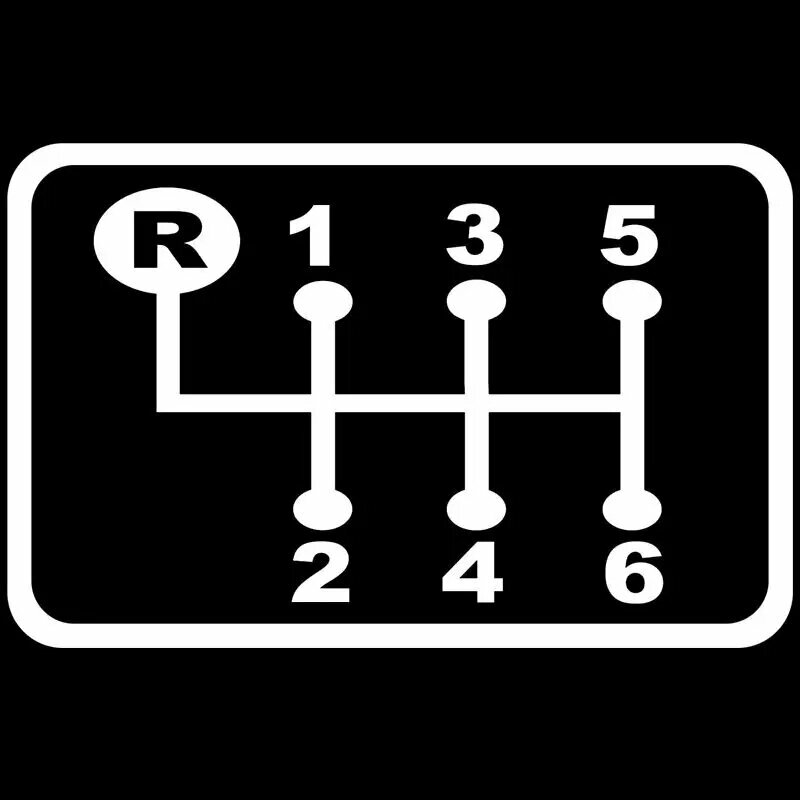 30770# наклейки на авто МКПП. Механическая коробка переключения передач 30770 white