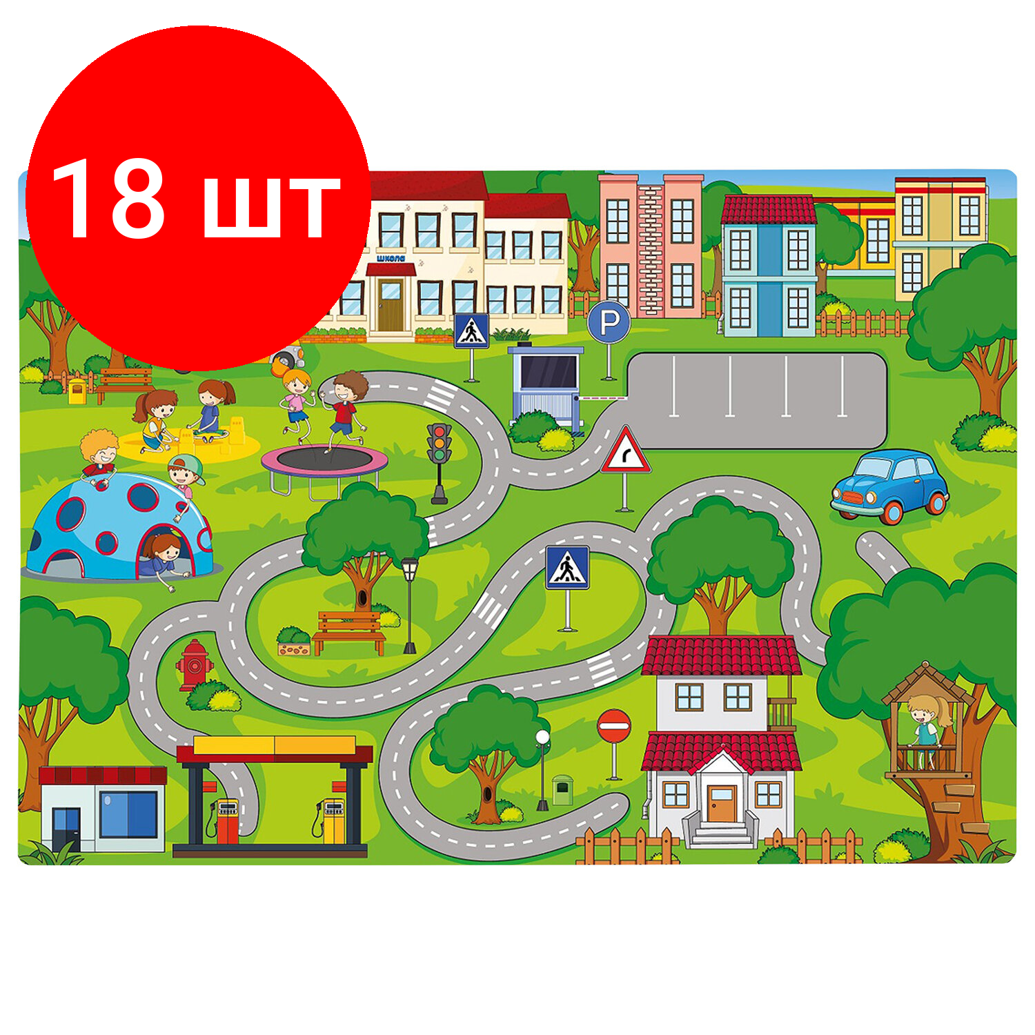 Комплект 18 шт, Настольное покрытие BRAUBERG KIDS, А3+, пластик, 46x33 см, Лабиринт, 273620