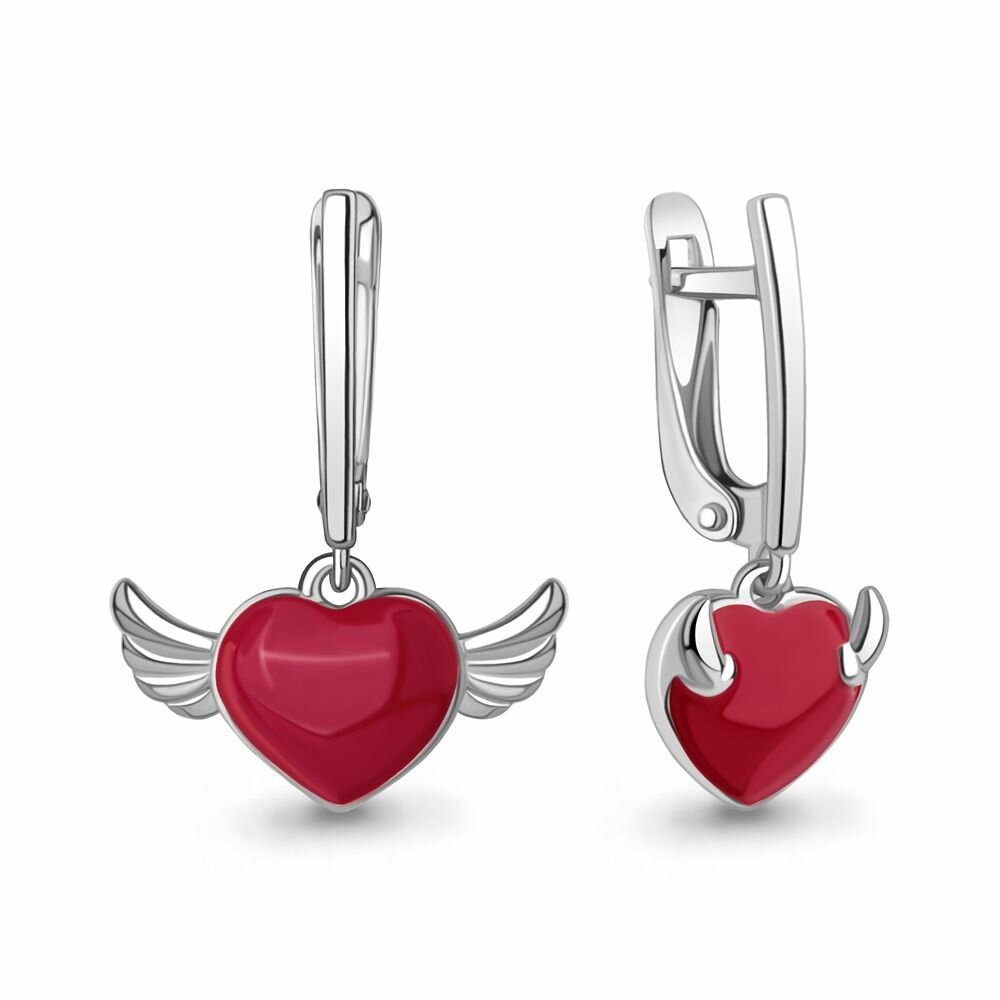 Серьги, серебро, 925 проба, эмаль