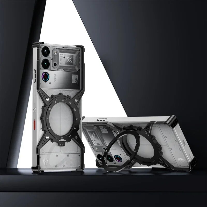 Титановый чехол для Red Magic 11 10 Pro 9S 8 8S Pro Plus, металлический бампер из алюминиевого сплава, безграничный магнитный чехол для RedMagic 9 Pro black, For Red Magic 10 Pro