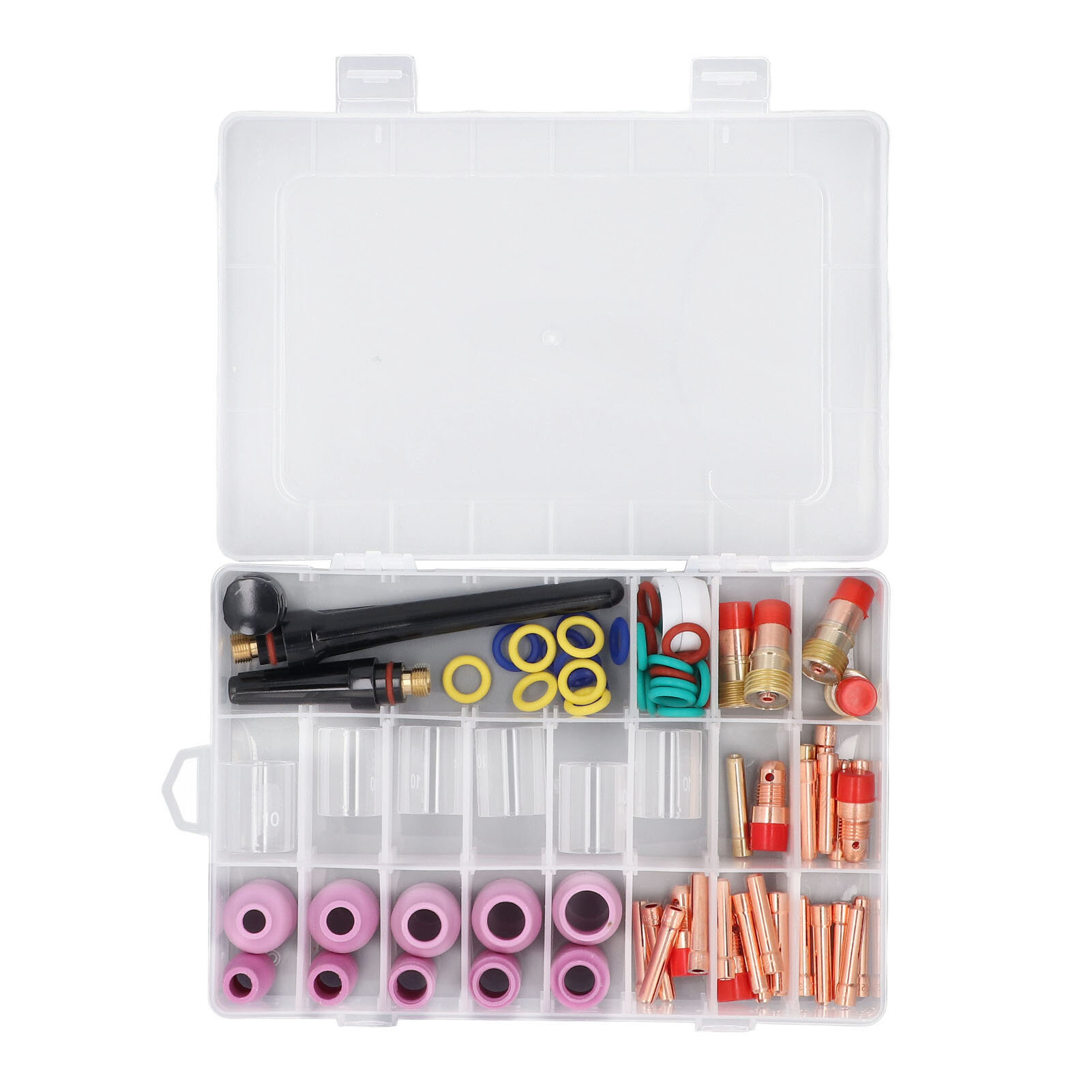 Набор из 81 предмета для сварочной горелки TIG: газовая линза, 10 стеклянных колпачков, аксессуары и инструменты для WP-17 18 26