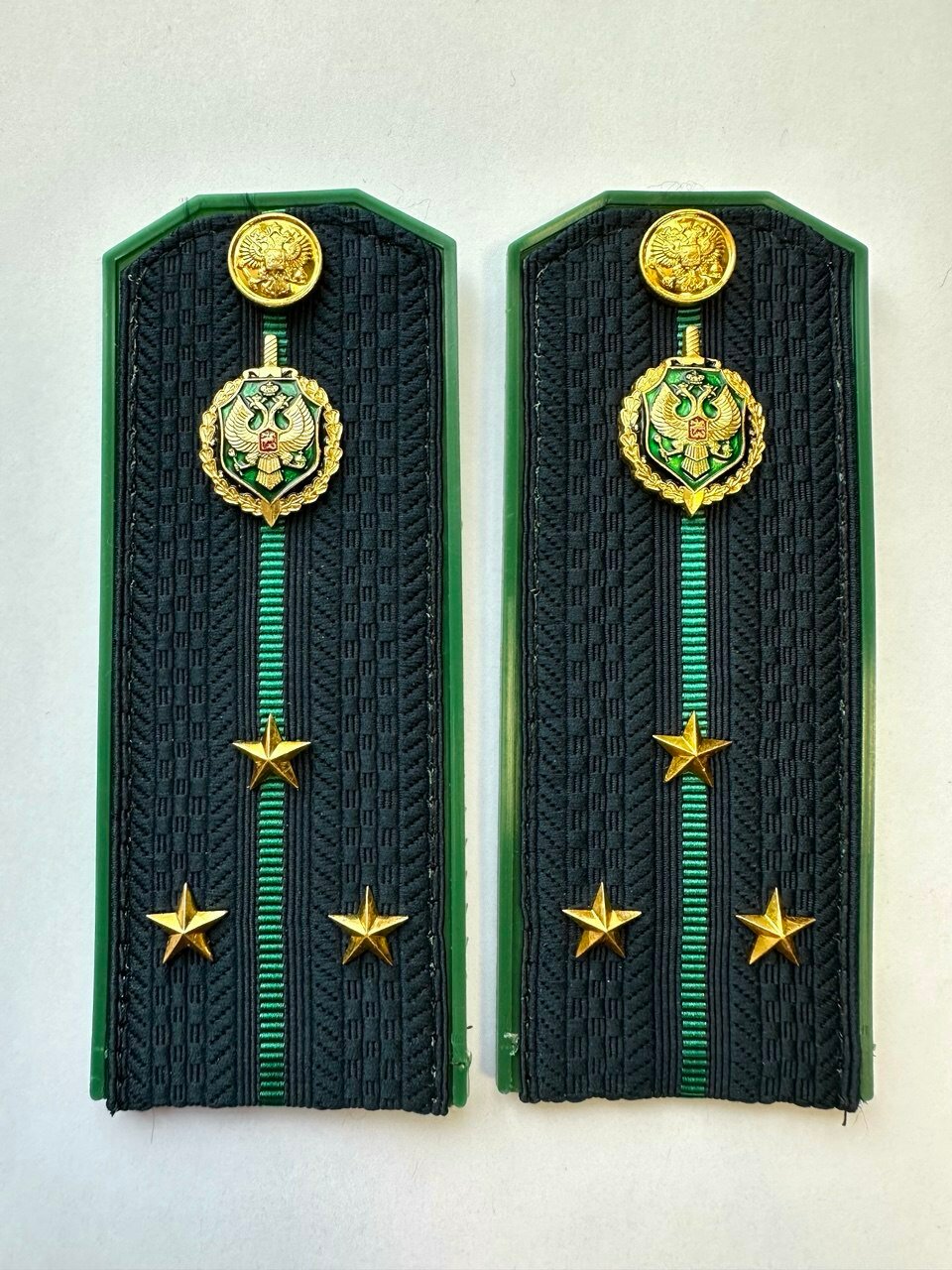 Погоны Пограничной службы Пс Фсб в сборе на куртку Старший Лейтенант Пластик