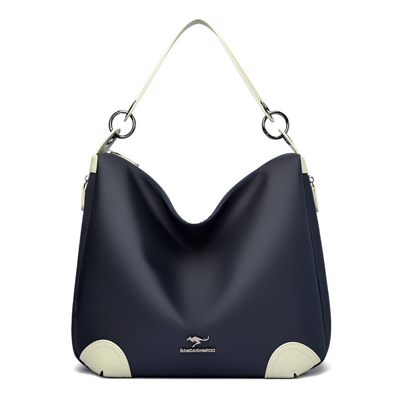 Женская сумка через плечо большой вместимости, сумка через плечо с двойным ремнем на цепочке и боковой молнией, портативная сумка для мамы, темпераментная сумка через плечо