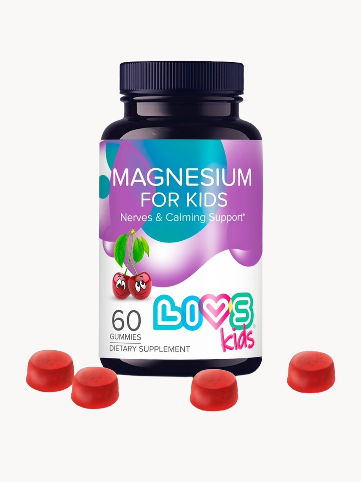 LIVS Магний для детей, витамины в форме мармеладных пастилок, 60 шт.