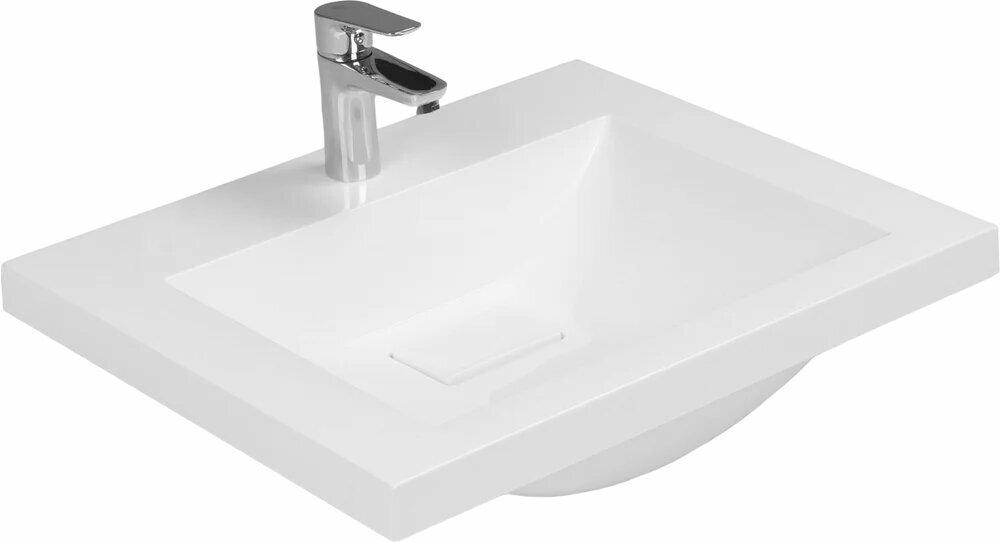 Мебельная раковина Itana Alisa 60 из искусственного камня, раковина для ванной, белая, прямоугольная