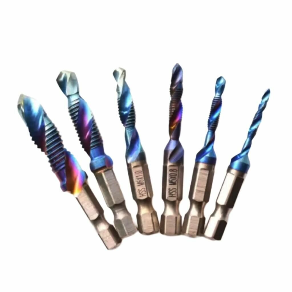 Набор метчиков для дерева (6 шт), - Длинный стиль