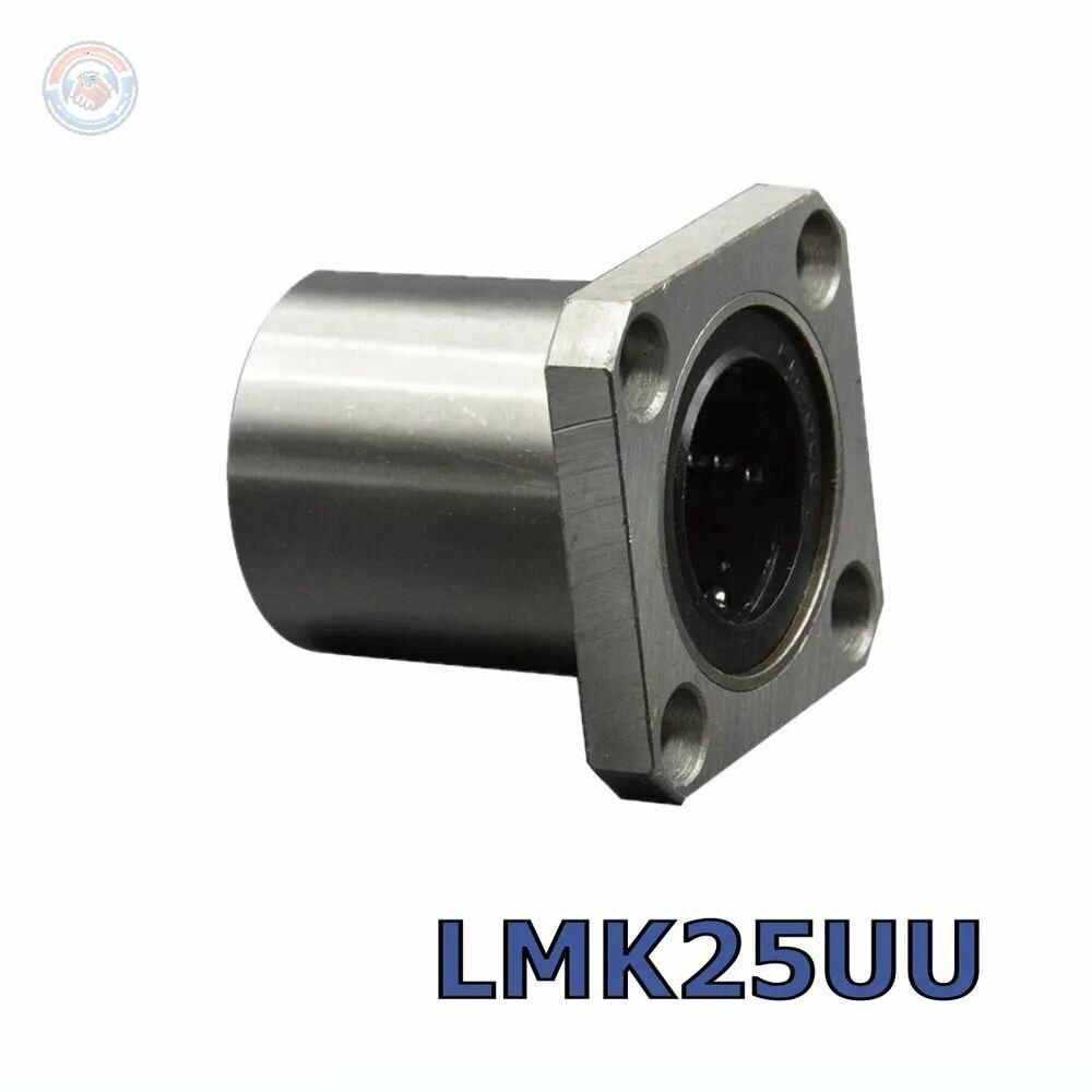 Линейный подшипник LMK25UU с квадратным фланцем, направляющий втулочный узел для ЧПУ, 3D-принтера и точного оборудования