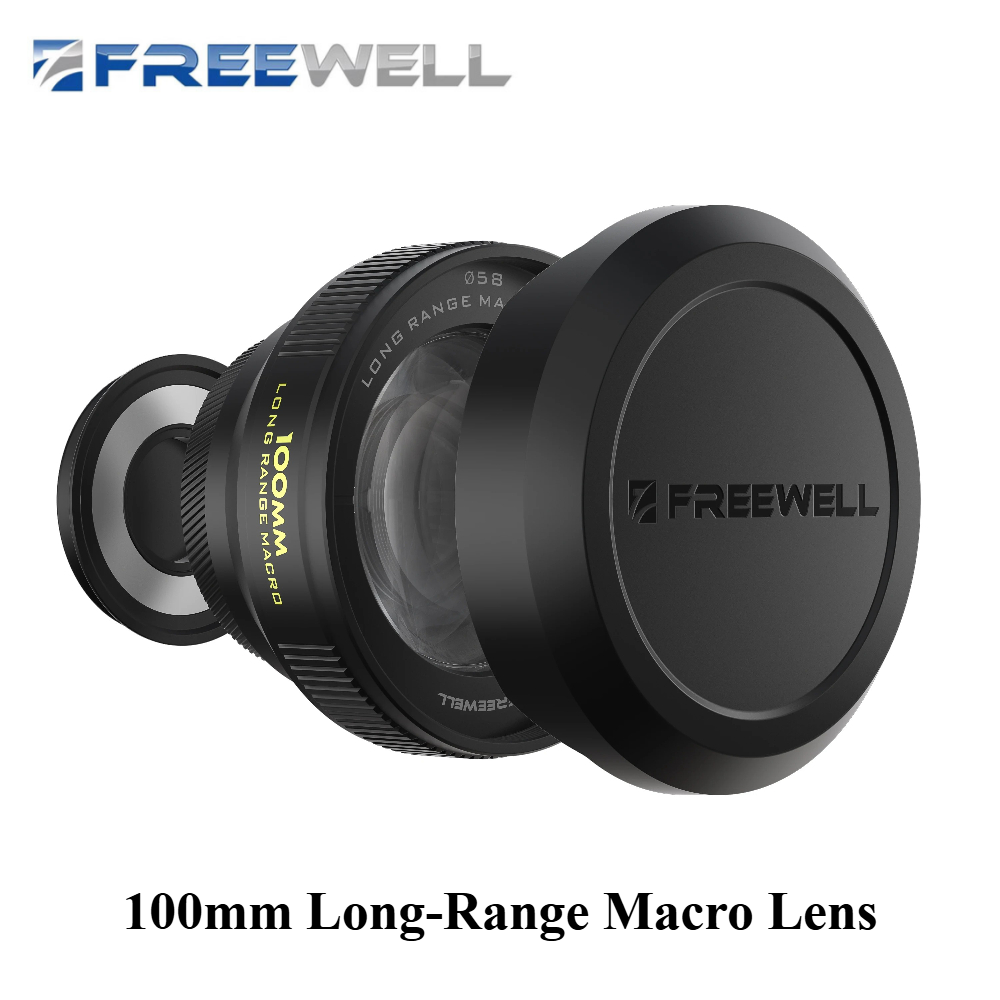 Freewell 100mm Long-Range Macro Lens, Аксессуары для фотосъемки, Обеспечивает увеличение в 3,4 раза и расстояние в 60 мм