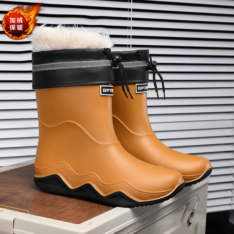 Мужские резиновые сапоги без шнурков, короткие, для рыбалки, работы на кухне, на открытом воздухе, с застежкой на шнурке, обувь для мытья автомобилей, резиновые сапоги для рыбалки. Размер обуви. EU:42