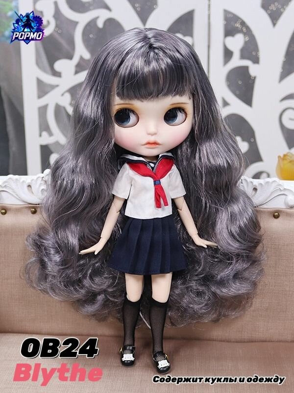 Шарнирная кукла Блайз Blythe на теле OB24, 30 см Полный комплект: парик, глаза, одежда Дизайнерский макияж
