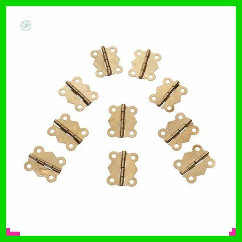 Мини-петли желтые 25х20 мм, 10 шт, железные шарнирные петли для шкатулок, кукольных домиков, декоративных коробок и мелкого ремонта, комплект мебельной фурнитуры