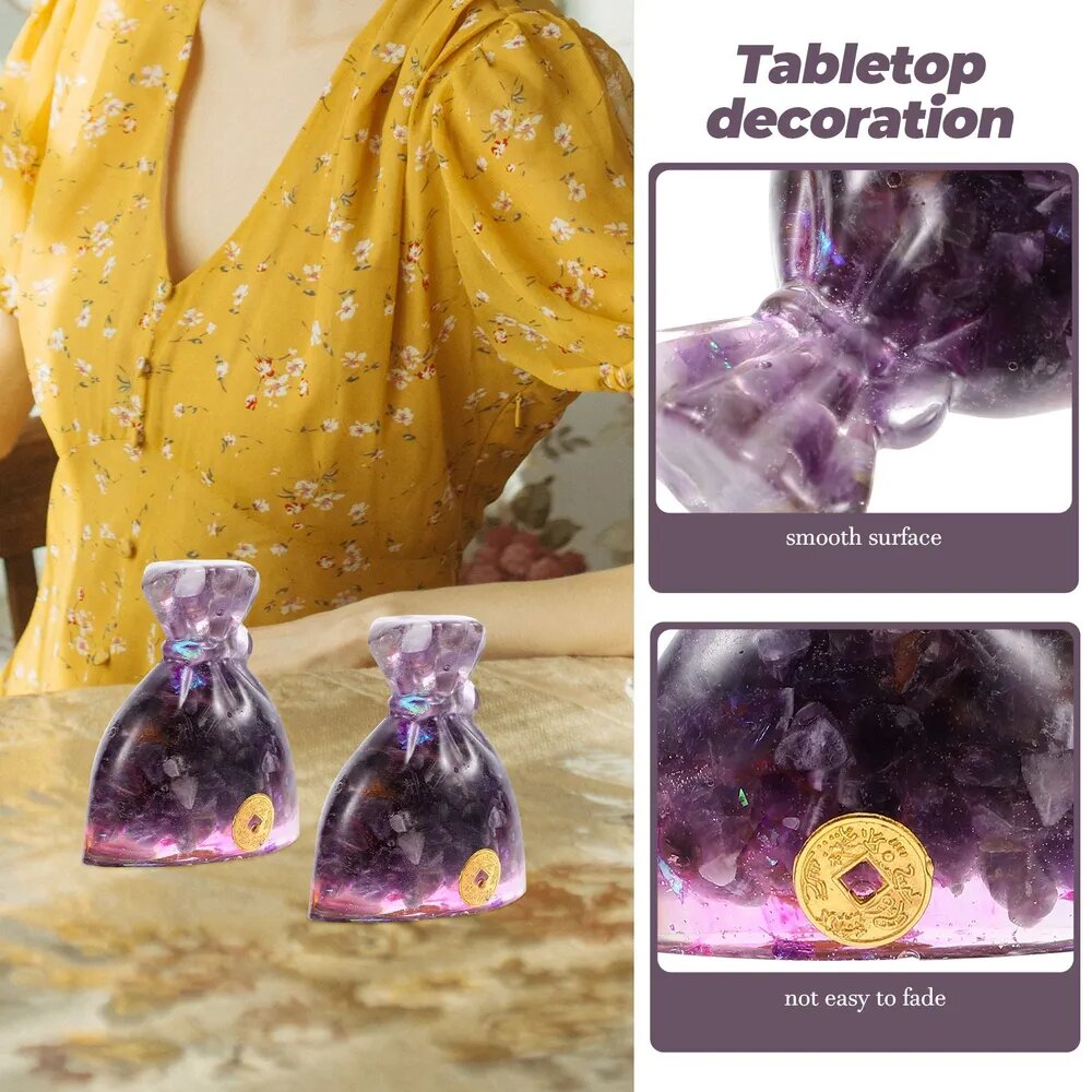 Маленькая фигурка мешка с деньгами из синтетической смолы для настольного и офисного декора