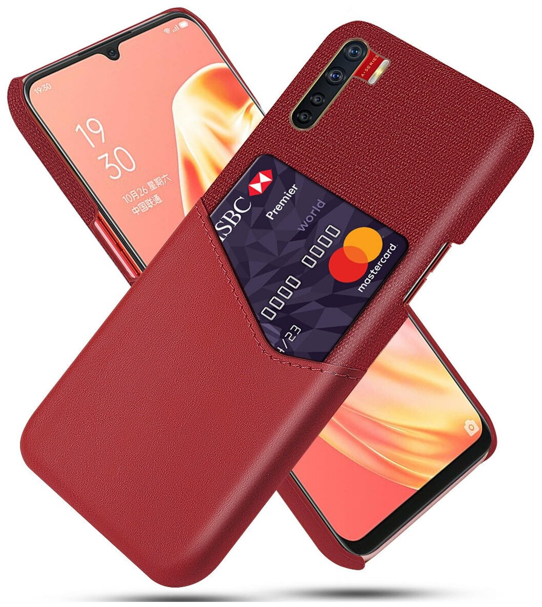 Чехол панель-накладка MyPads для OPPO A91/OPPO Reno 3 4G из качественной импортной кожи с визитницей с отделением для банковских карт мужской жен.