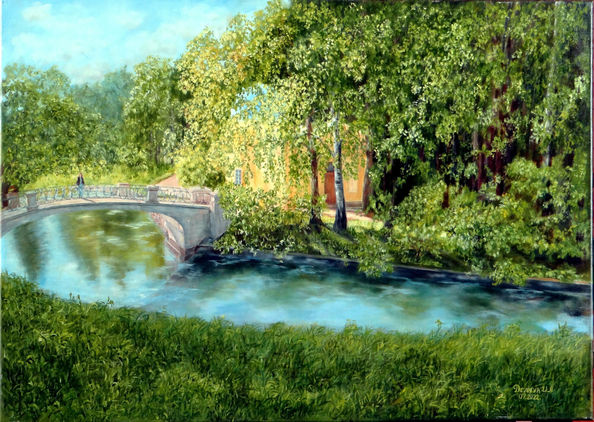 Картина маслом "Павловский парк", авторская, 70х50