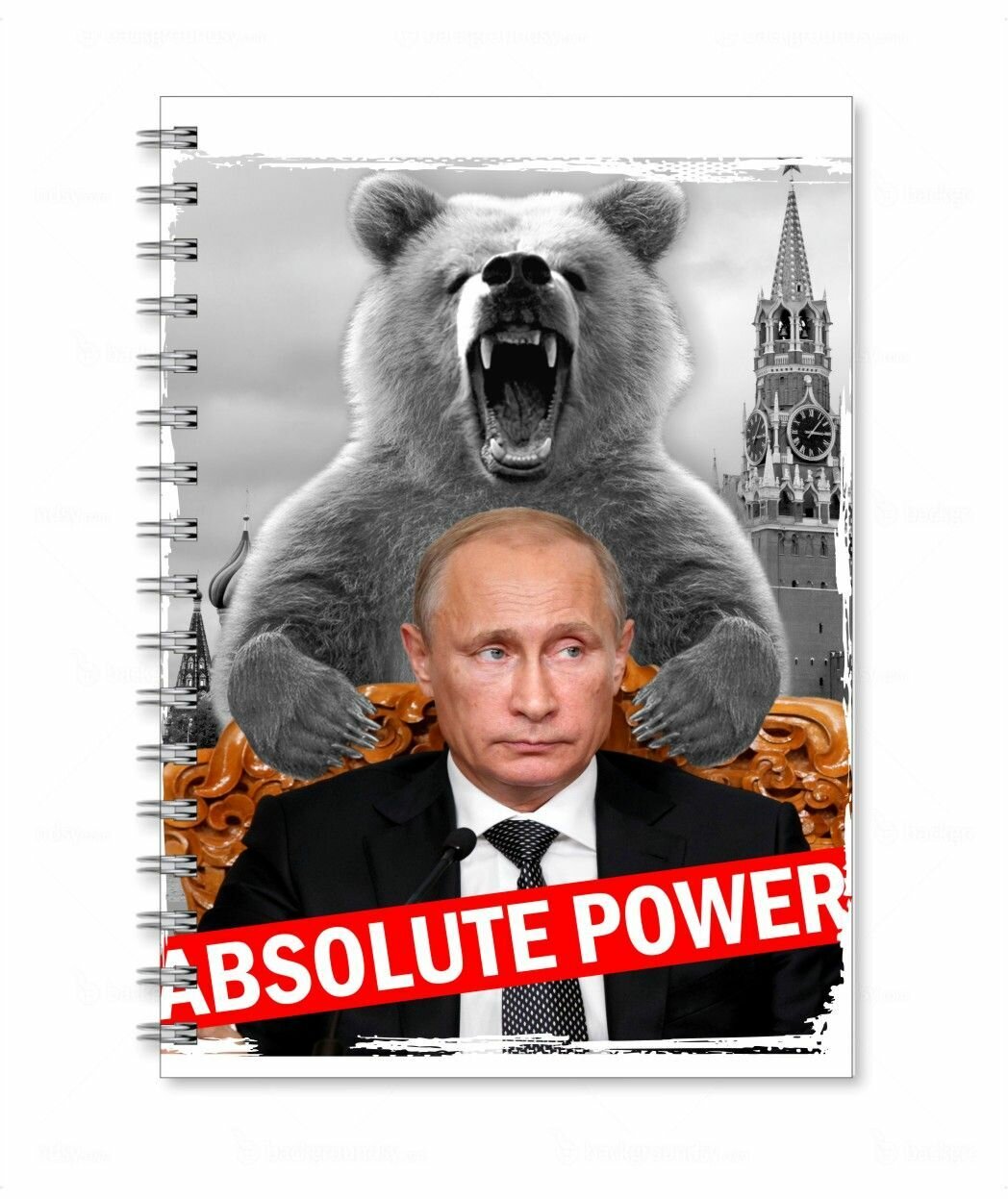 Тетрадь GOODbrelok формата А5, с принтом "Путин" - 11