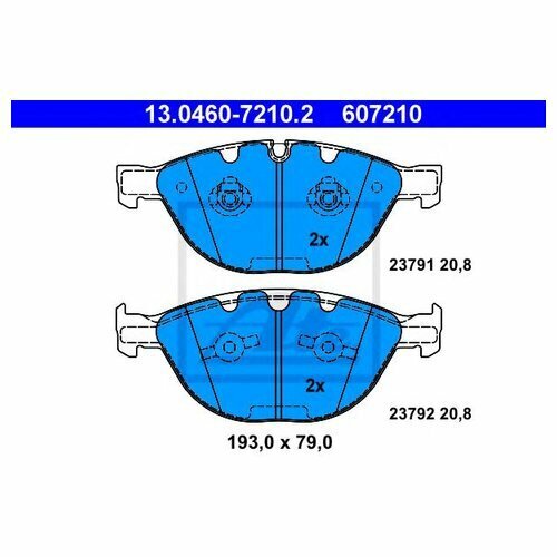 Комплект передних тормозных колодок Ate 13046072102 для BMW 5 серия E60, E61, 6 серия E63, E64, 7 серия