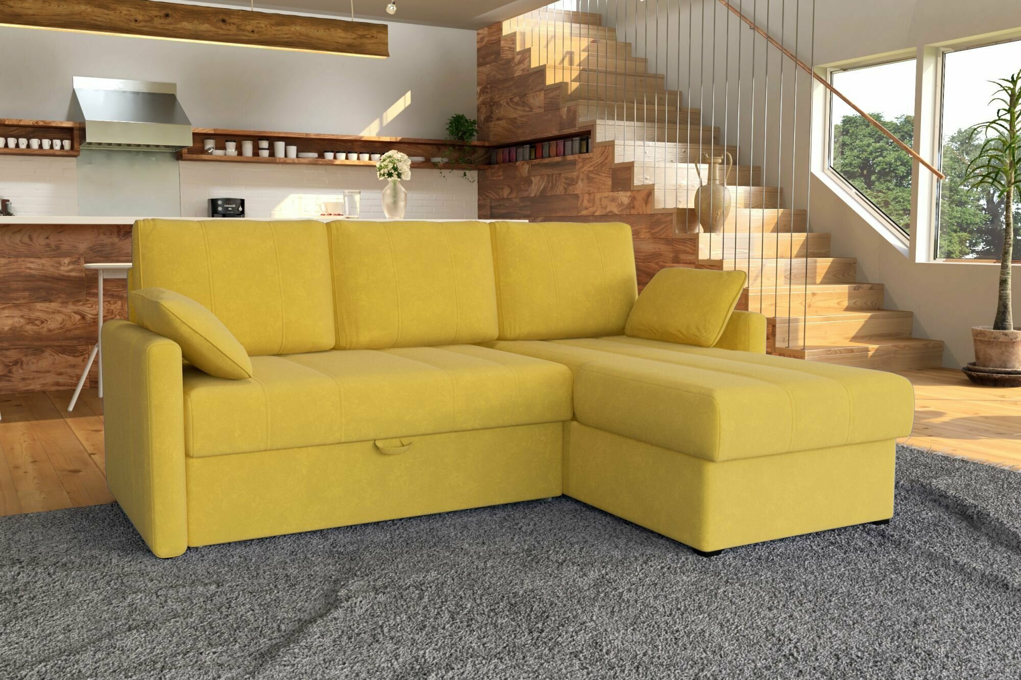 Угловой диван Римини желтый