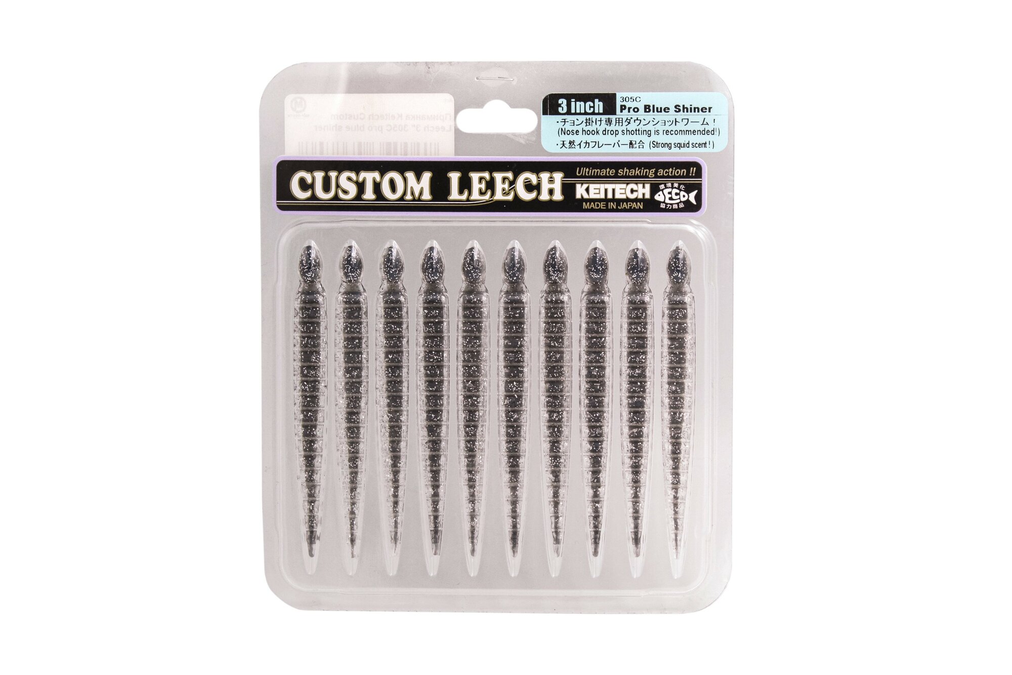 Keitech Custom Leech 3 305C Pro Blue Shiner приманка для ловли хищника на твич и джиг