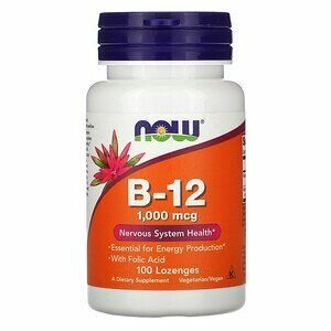 NOW Foods B-12 - Витамин B12, 1000 мкг 100 жевательные таблетки