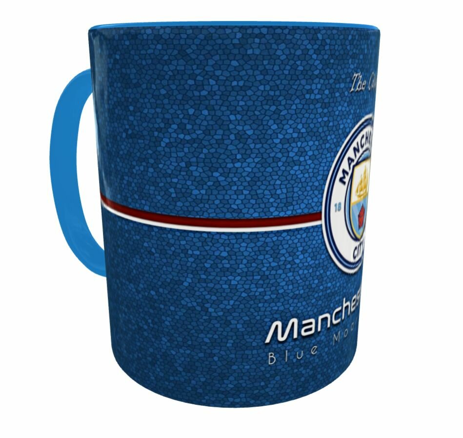 ФК МС / Манчестер Сити/ФК Манчестер Сити Manchester City FC /Кружка (Бокал) премиум класса/ футбольный клуб Манчестер Сити / Идеальный бокал, для идеального болельщика, идеального клуба/Новинка, Небесно-голубая цвет и флаг клуба, Стильная