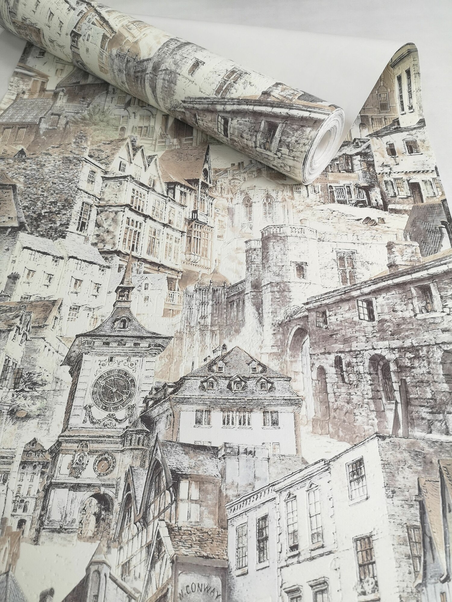 Обои виниловые 0,53 см, плотные, моющиеся, 3D эффект, Старый город, на кухню, в коридор