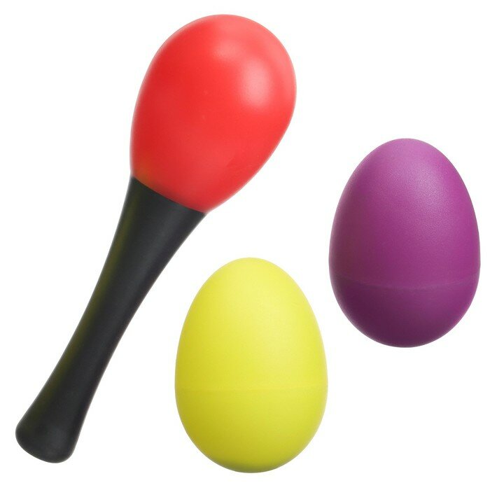 Набор погремушек «Маракас: черная ручка и 2 яичка», цвет микс, Крошка Я, 9952529