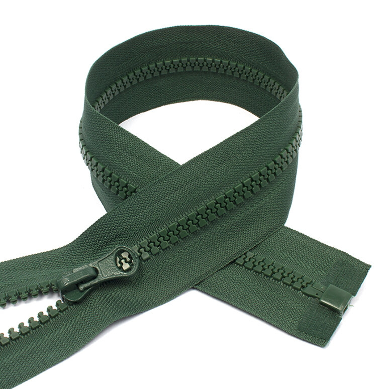 Молния пластиковая трактор №5 (молния для куртки разъемная) 70 см цв.273 темно-зеленый упак.10 шт