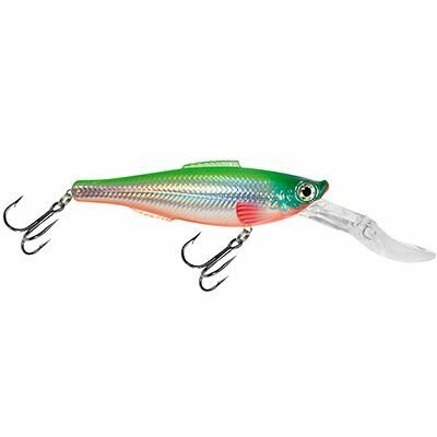 Воблер для рыбалки AQUA тюлька DR 105mm, цвет 104 (серебристо-зеленый клоун), 1 штука
