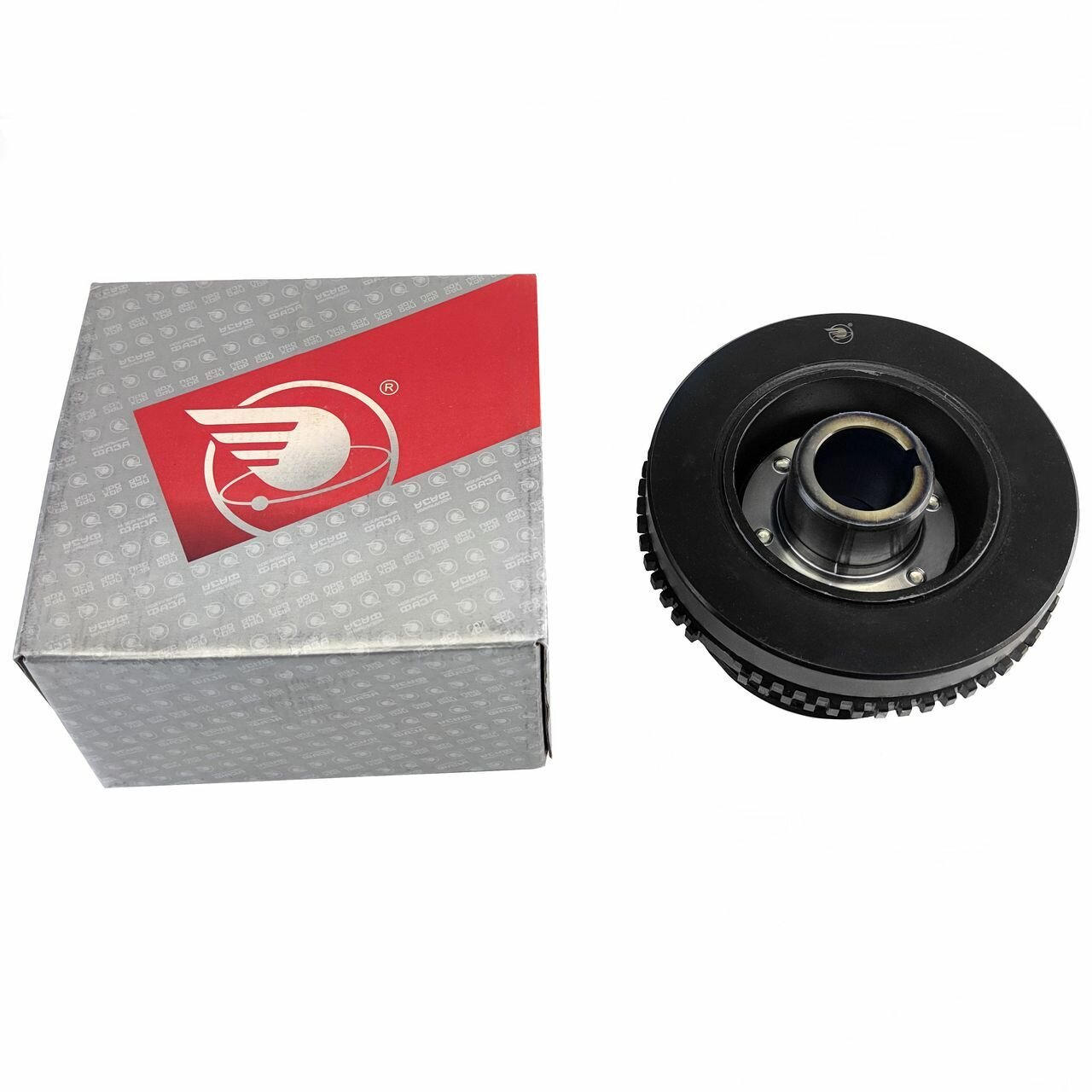 Демпфер коленвала для а/м УАЗ с двигателем 409, под ГУР и кондиционер, в сборе