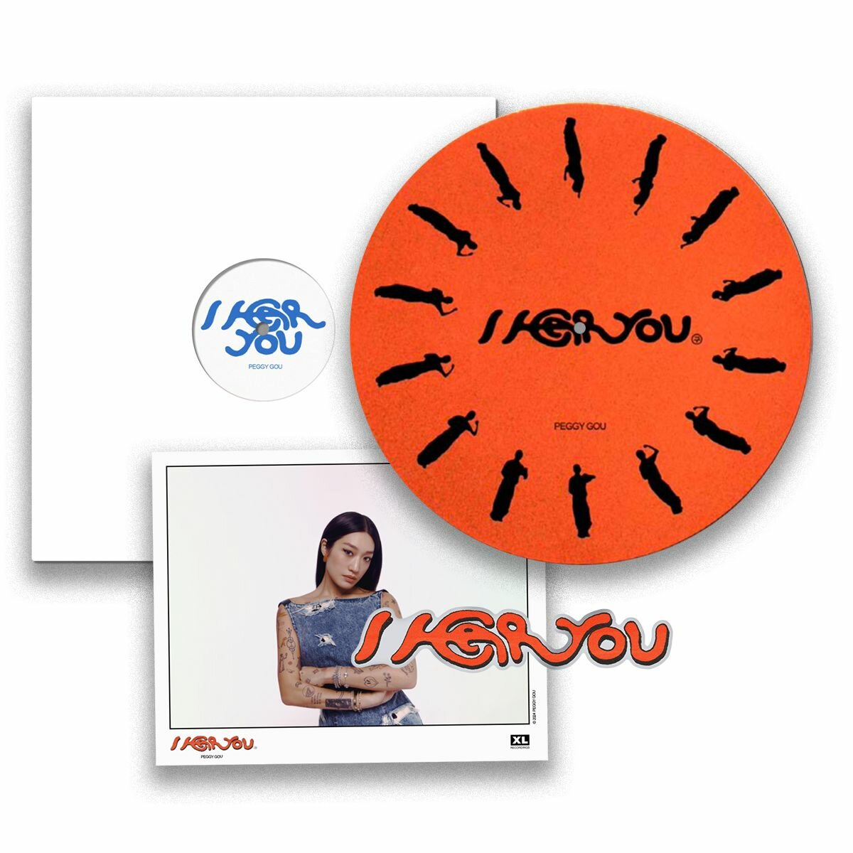 Peggy Gou - I Hear You (500шт в мире White Label, Hand-Stamped + Dancer Slipmat, Metallic Sticker and Press Card Print Limited) Виниловая Пластинка со Слипматом, Стикером "Металлик" и Пресс Принтом