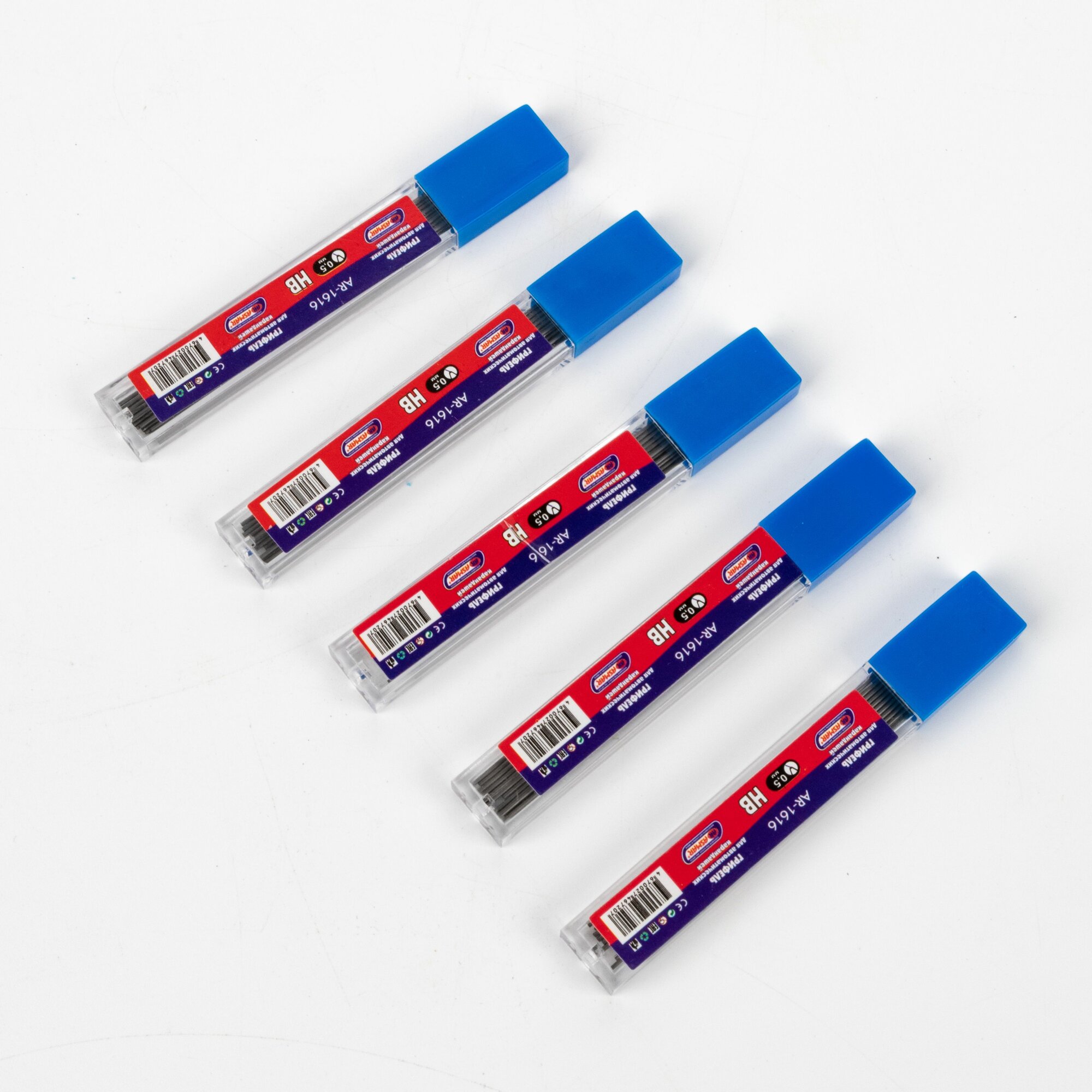 Грифели (стержни) запасные, сменные для механических, автоматических карандашей 0,5 мм, HB, Комплект 60 шт,