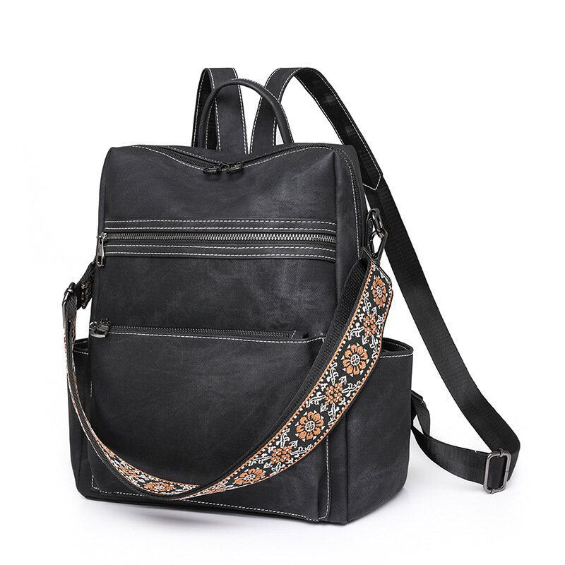 Рюкзак Zhenli Cross-Border, искусственная кожа, трехмерный мешок, застежка-молния, черный