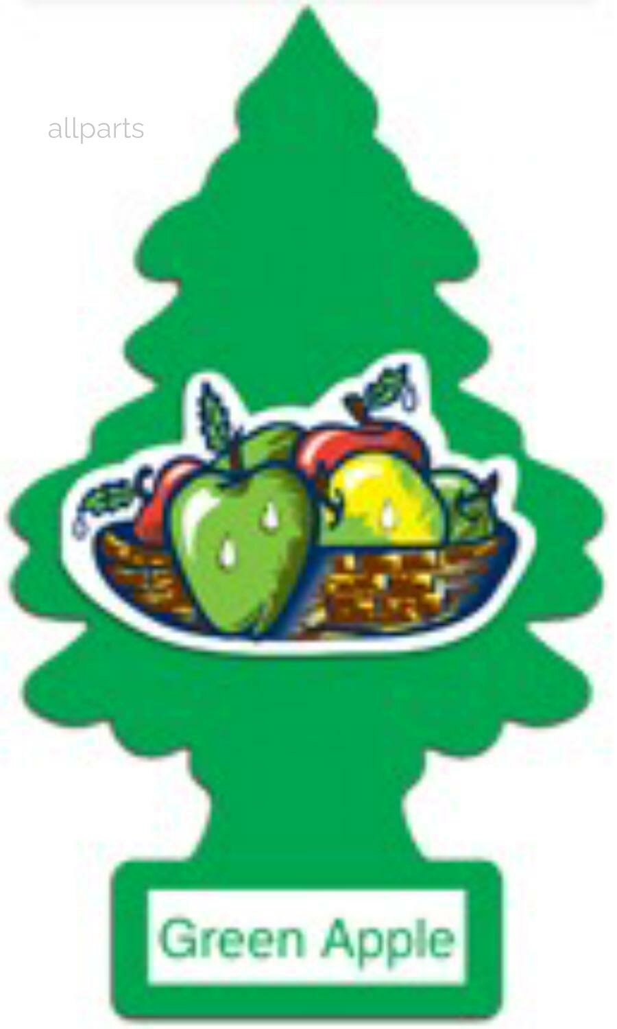 LITTLE-TREES U1P-10316-RUSS Ароматизатор подвесной бумажный Елочка, Зеленое яблоко Car-Freshner U1P-10316-RUSS