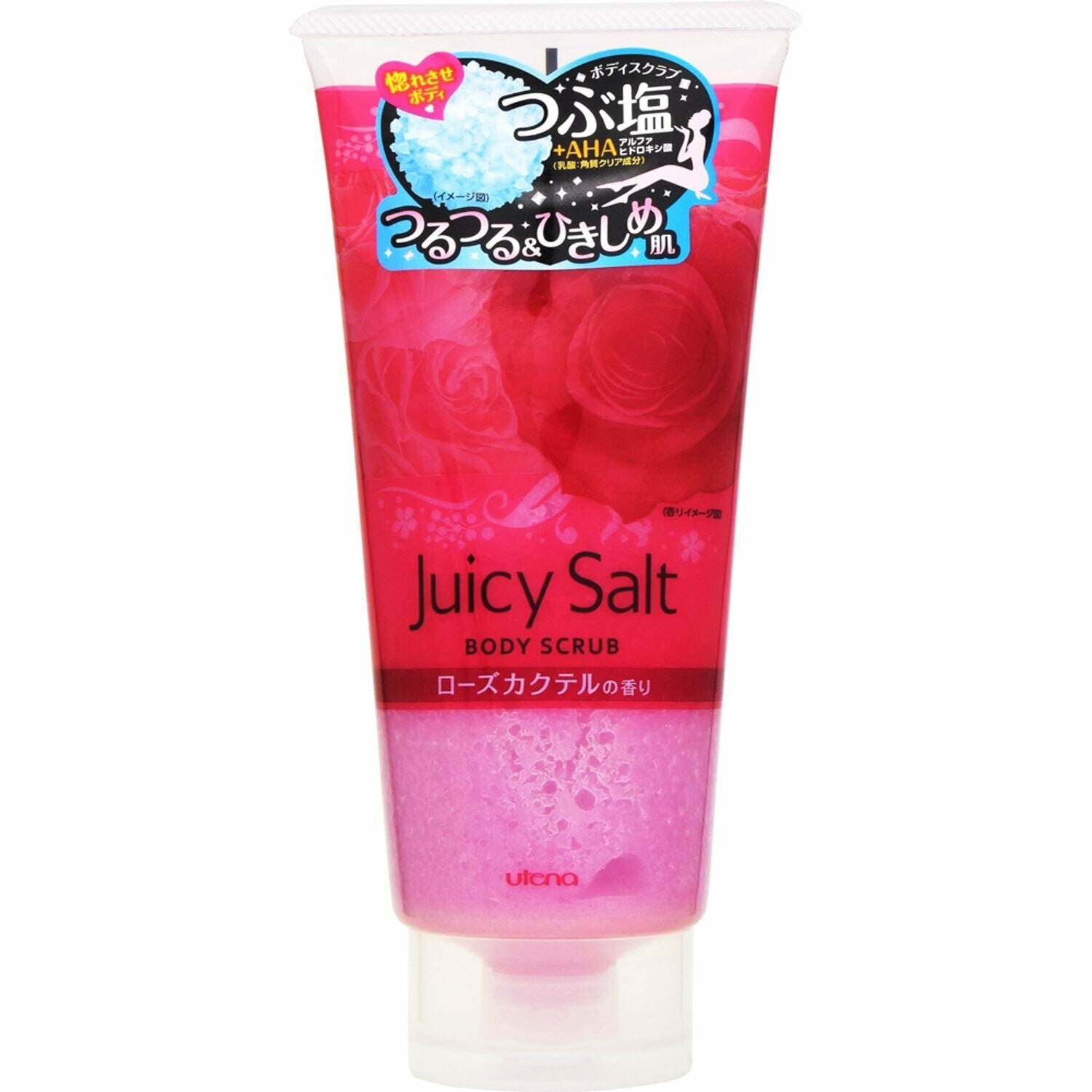 UTENA Скраб для тела Juicy Salt на основе морской соли с экстрактом розы, 300 гр, туба