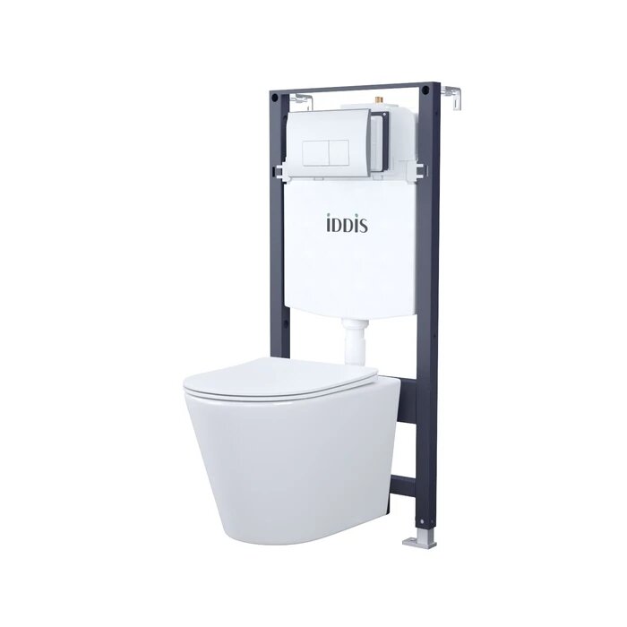 Комплект 3в1: подвесной унитаз, инсталляция и клавиша смыва IDDIS BASC010i73