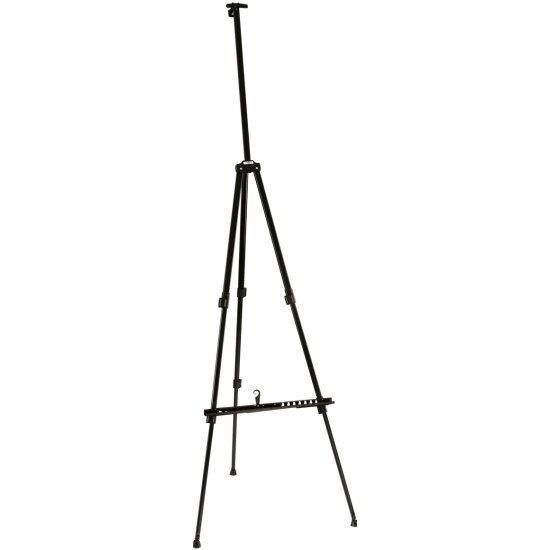 Мольберт Гамма алюминиевый переносной с полкой и держателем для кистей "Студия" 110*106*184см, с чехлом