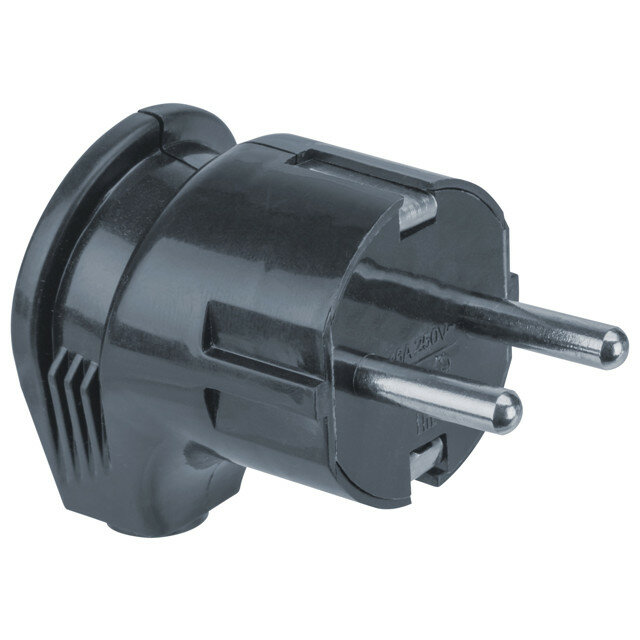 NAVIGATOR NCA-PL04 16A E-BL с/з угловая вилка черная для бытовой электроустановки