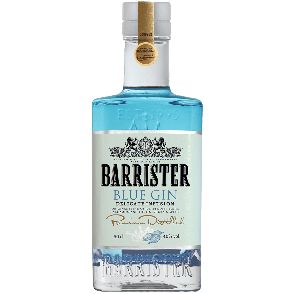 Джин "Barrister Blue Gin", голубой, 0,5 л, 40% крепость, Россия