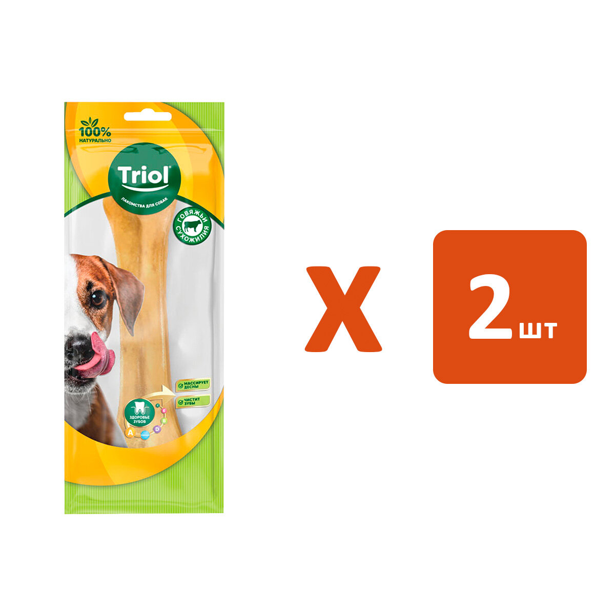 Лакомство TRIOL для собак кость (10 см х 2)