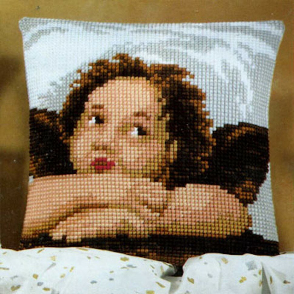 Набор для вышивания Vervaco #1200/441 Подушка "Ангел", Счетный крест, 40 х 40 см